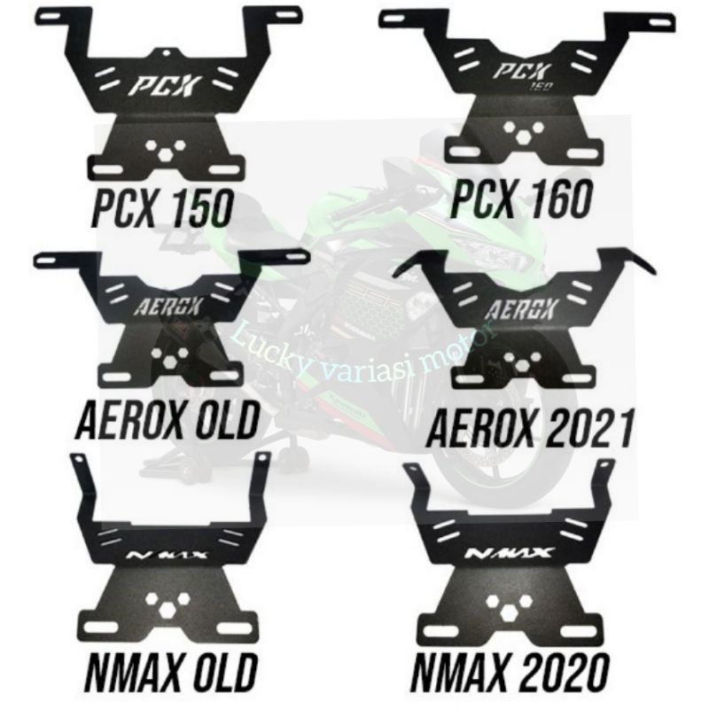 Mustache Model Front Number Plate Breaket /Bracket/Breket Nmax-Old/New ...