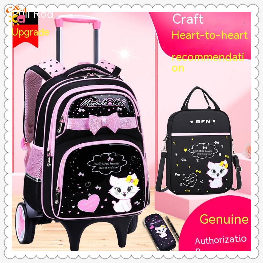 C&A Beg Sekolah Roda Kids School Bag Trolley Beroda Kanak 2 or 6 Wheel ...