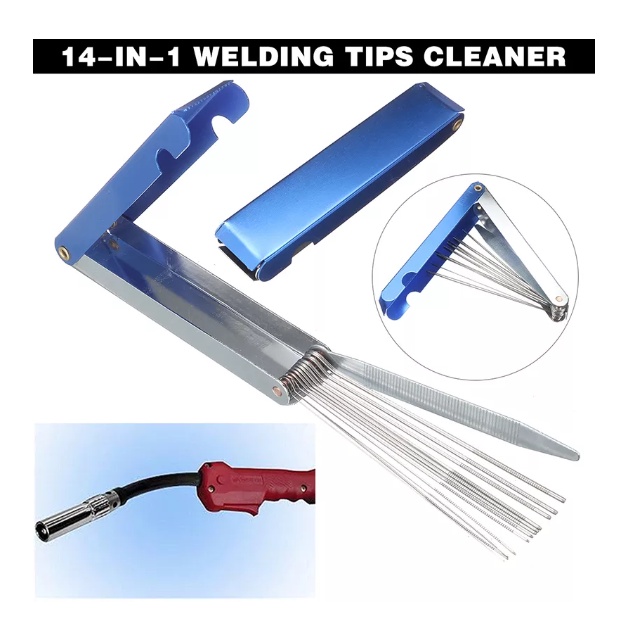 Welding Cutting Nozzle Cleaner Tip【14 In 1 Blue Metal Case/ 10 In 1 PVC ...