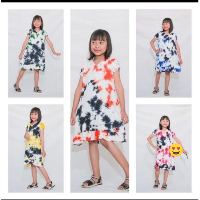 - Girls' tie dye Daster - 1,2,3,4,5,6,7,8,9,10,11,12,13 years,/children ...