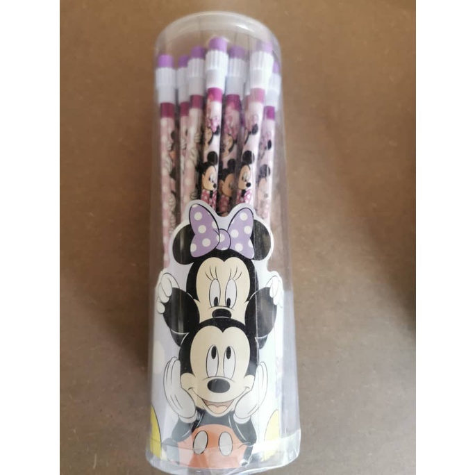 Mickey Minnie 24 Pieces HB Pencils With Eraser Head Mickey Minnie 24 ...