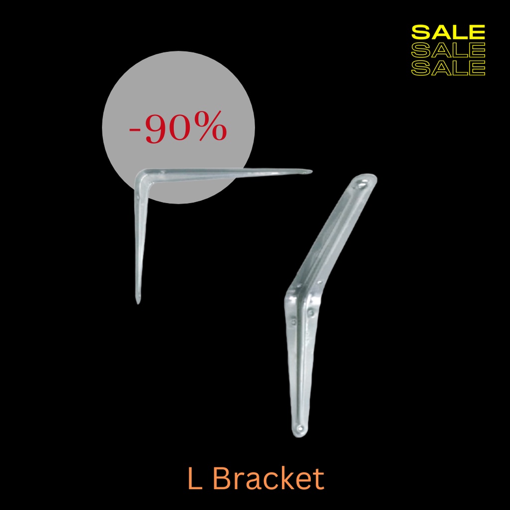 [Stock Clearance] 1 Pair Shelf Bracket L Bracket Wall / Rak Dinding ...