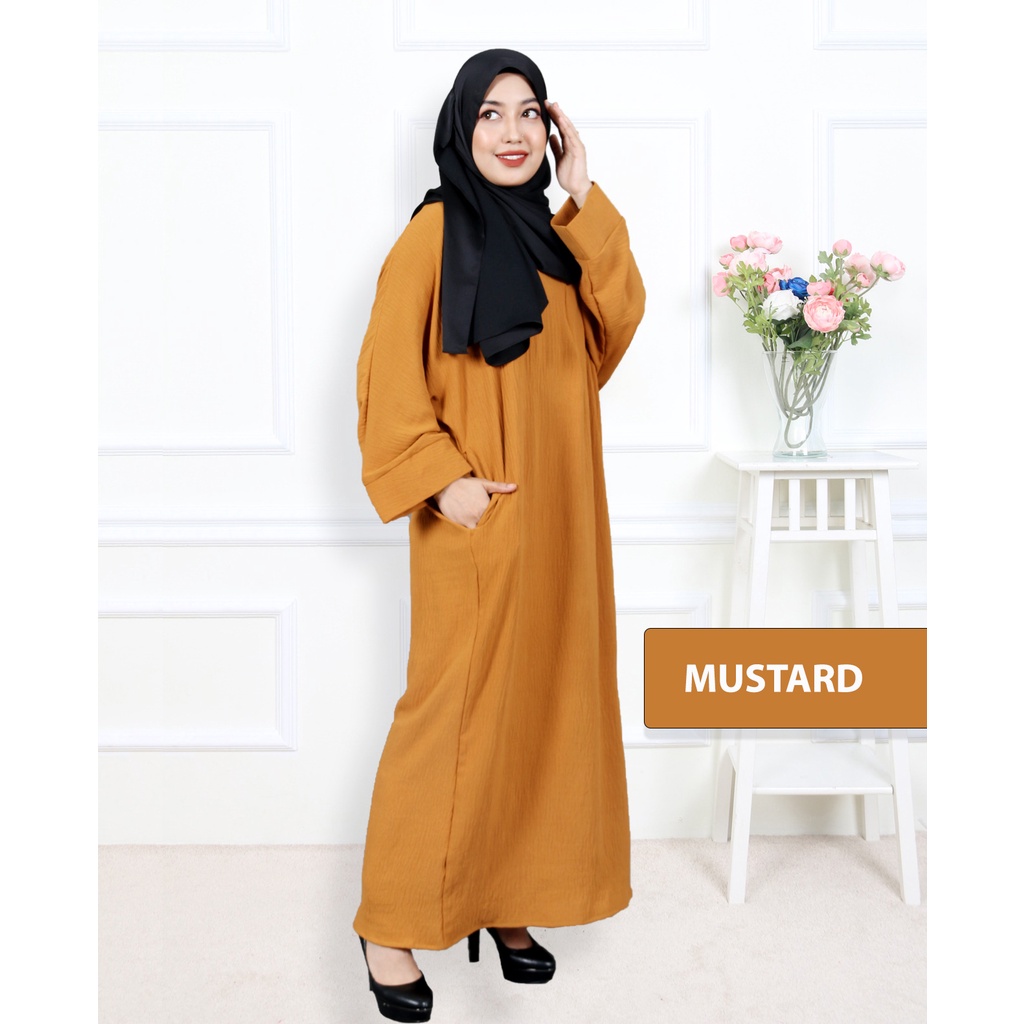 [4] kaftan Dress Muslimah Baju Raya 2023 CEY CREPE Kaftan ironless Ready Stock | Shopee Malaysia