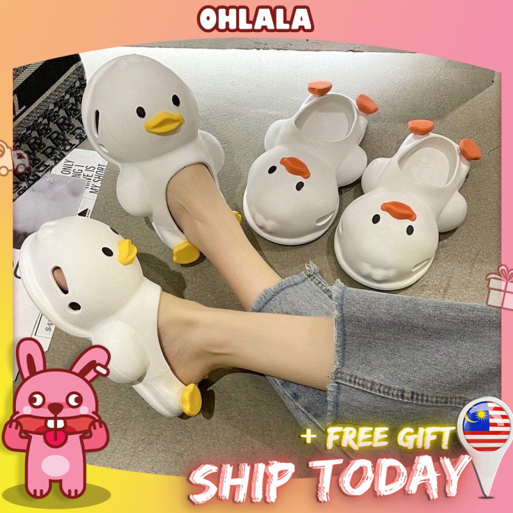 READY STOCK🔥OLL Ducks Thick soles slippers indoor and outdoor wear ...
