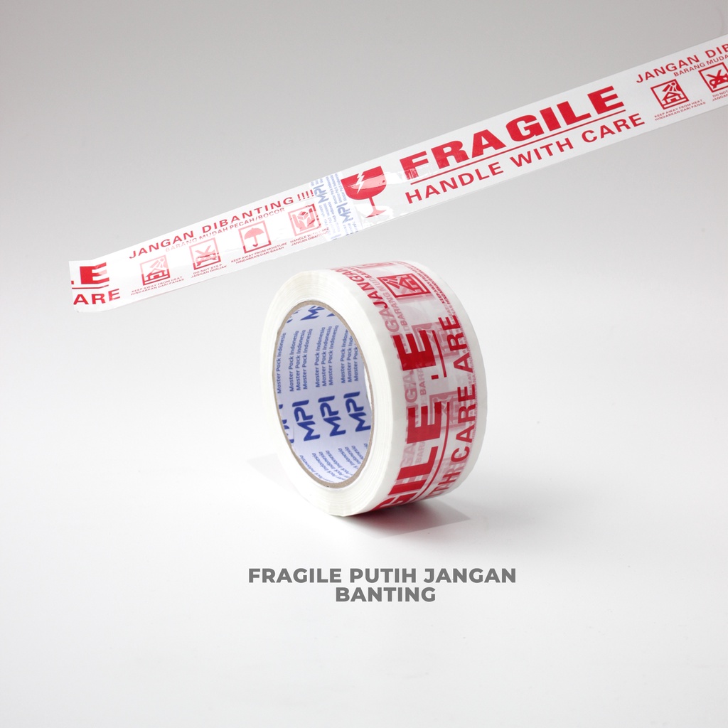 PUTIH White Fragile Duct Tape Handle With Care Broken Glass ...