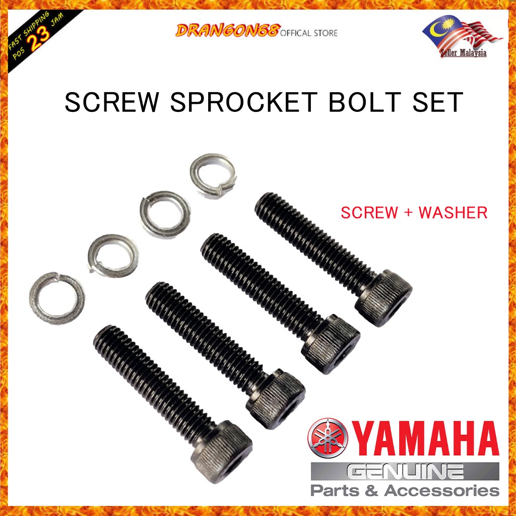 SCREW SPROCKET BOLT SET SCREW Skru Sprocket L Lengki (4 pcs ) BLACK ...