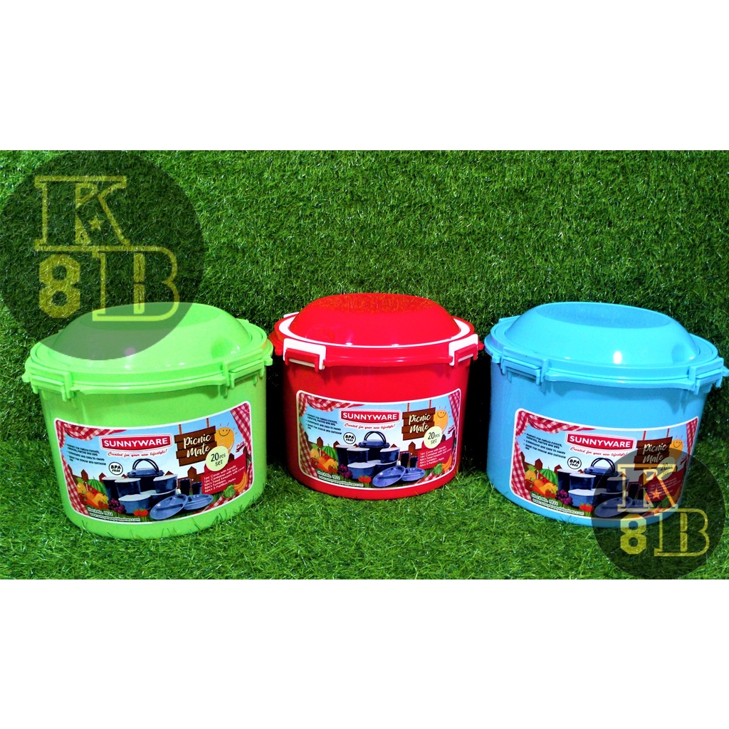 [ 9822 ] Legit Sunnyware Picnic Mate 20pcs set with Handle (excellent ...