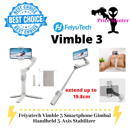 Feiyu Tech Vimble 3/ Vimble 4 3-Axis 18cm Extendable Foldable Smartphone Gimbal Stabilizer ...