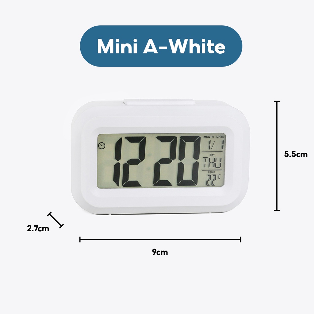 Digital Smart Temperature Snooze Alarm Student LCD Mute Backlight Clock ...