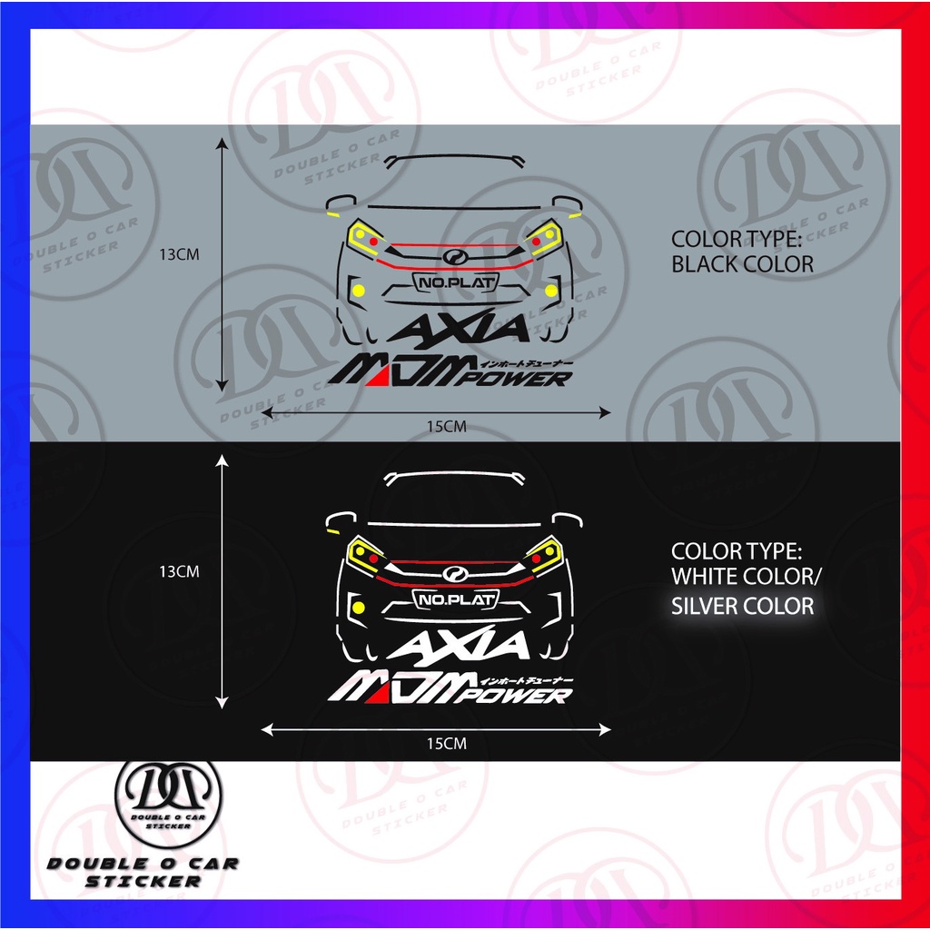[Ready Stock]Perodua Axia mdm power car sticker KI00566(PM ME NO. PLAT ...