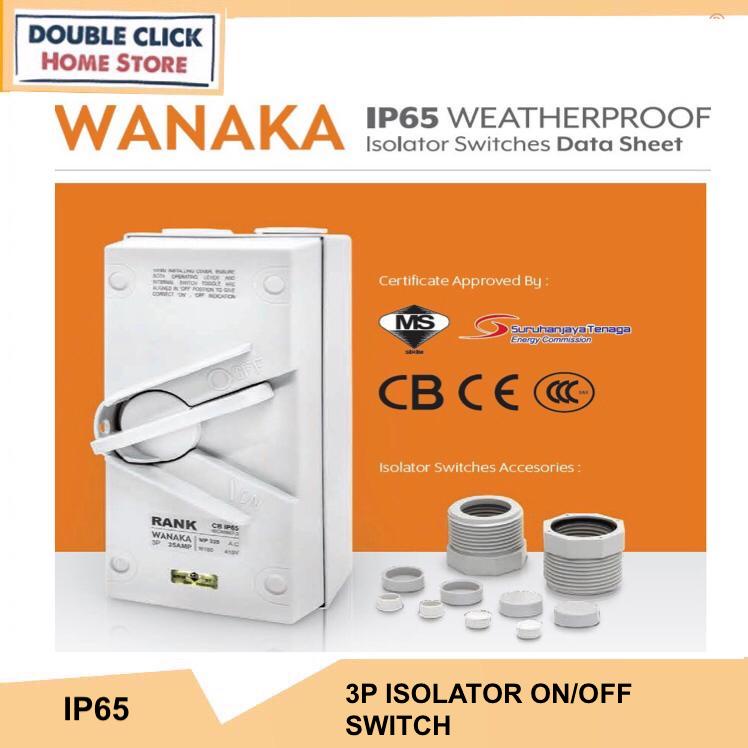 Heavy duty IP65 3Pole Weatherproof Waterproof Isolator on/off Switch ...