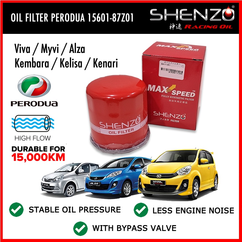 Shenzo High Flow Oil Filter for Perodua Myvi Alza Viva Kembara Kelisa ...
