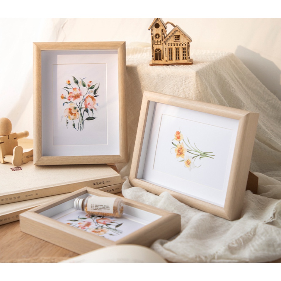 6R 8R round surface hollow 1.5cm photo frame | 圆面中空相框 ，摆台挂墙双用 | bingkai ...