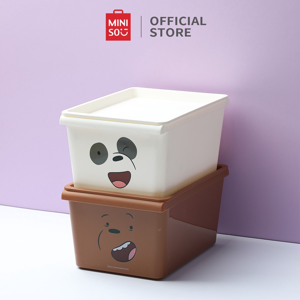 Miniso Storage Box We Bare Bears Organizer Container Box Plastic ...