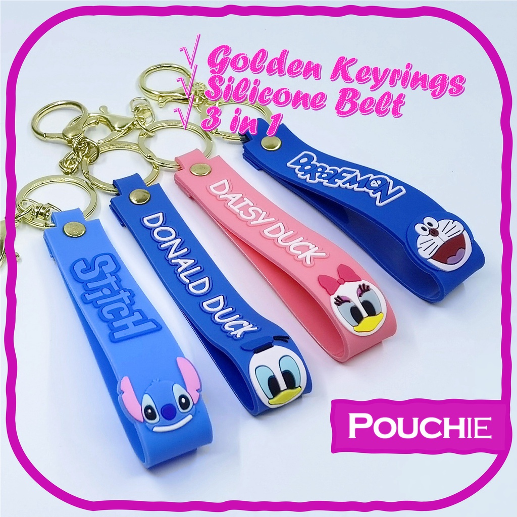 Silicone Keychain Disney Stitch Mickey Minnie Donald Duck Doraemon ...