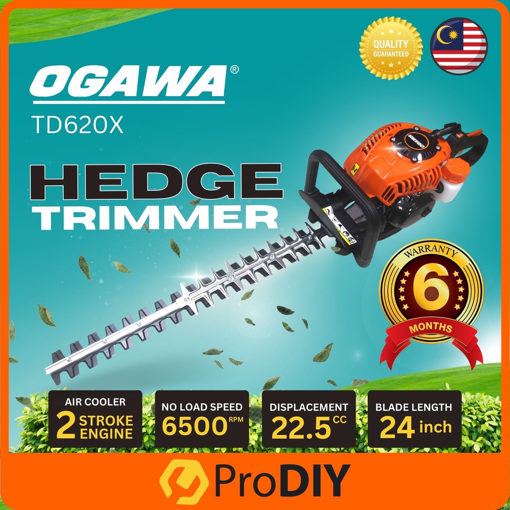OGAWA Original Hedge Trimmer 2T Gasoline Petrol Engine 22.5 cc Plant ...