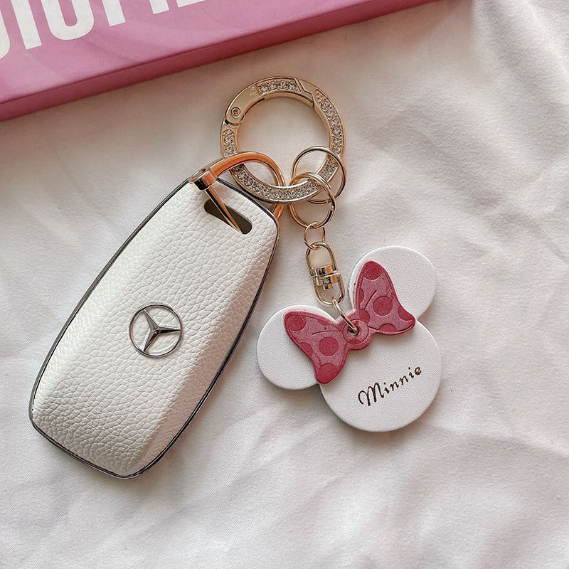 2 Button Key Protector Leather Key Cover Case For Mercedes A180 A200 ...