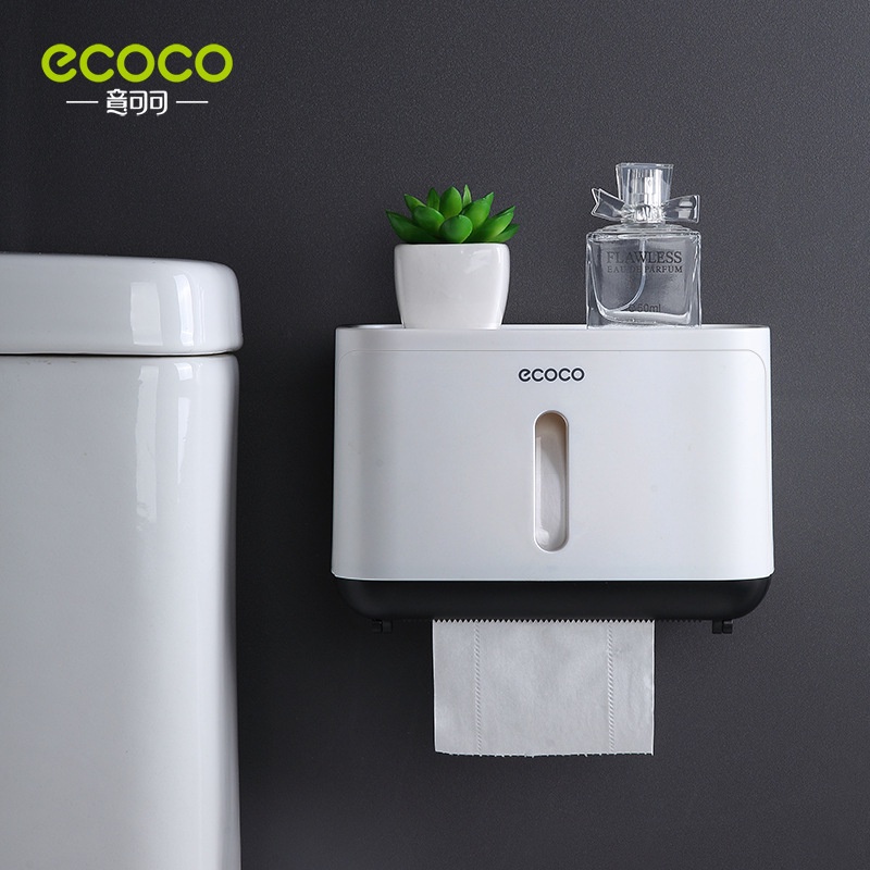 SR99. ECOCO Waterproof Bathroom Roll Paper Box Toilet Paper Box Wall ...