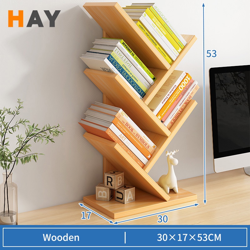 Tree Shape Tabletop Bookshelf Bookcase Storage Rack Modern Style ...