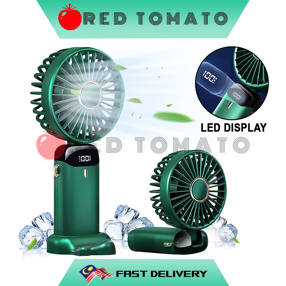 RED TOMATO 8000mAh Portable Fan Digital Display 5 Speed Mode New Design ...