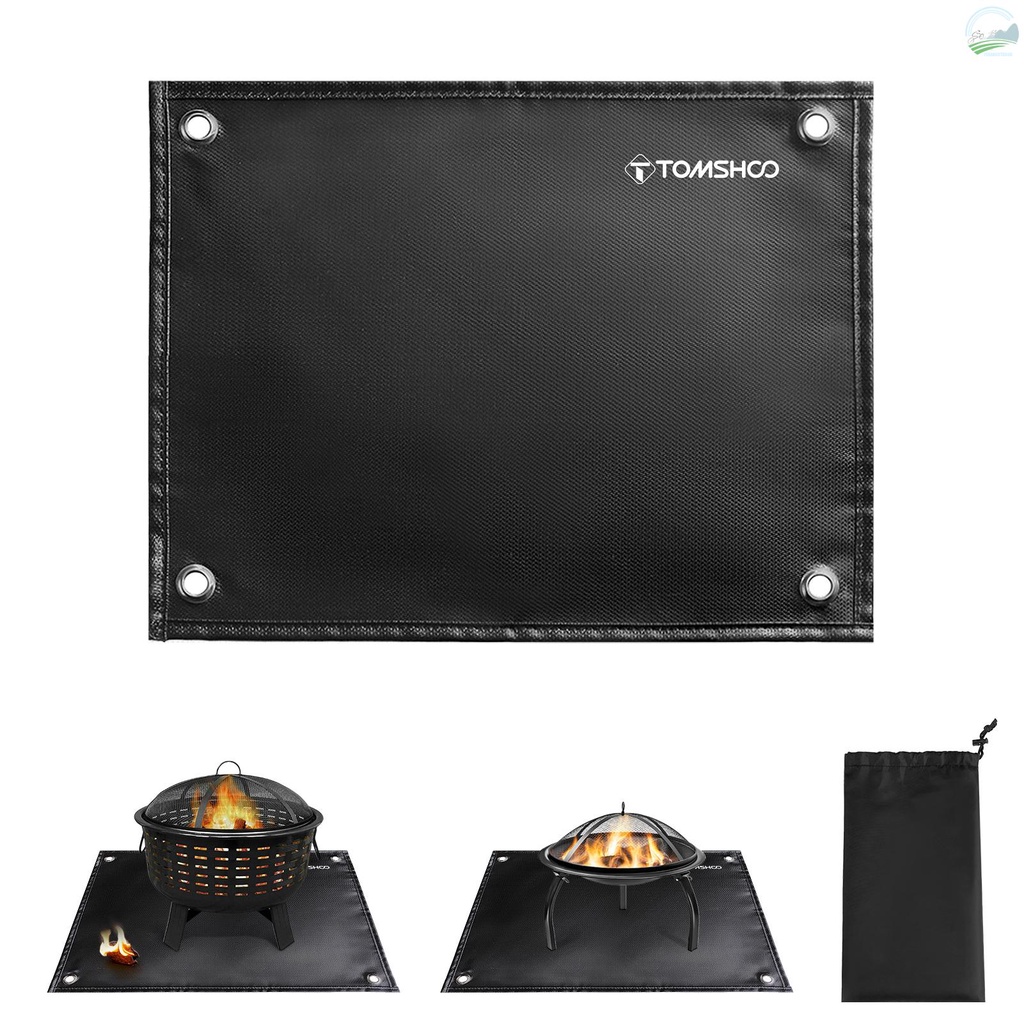 TOMSHOO Under Grill Mat Fire Pit Deck Patio Ember Mat Fireproof Mat ...
