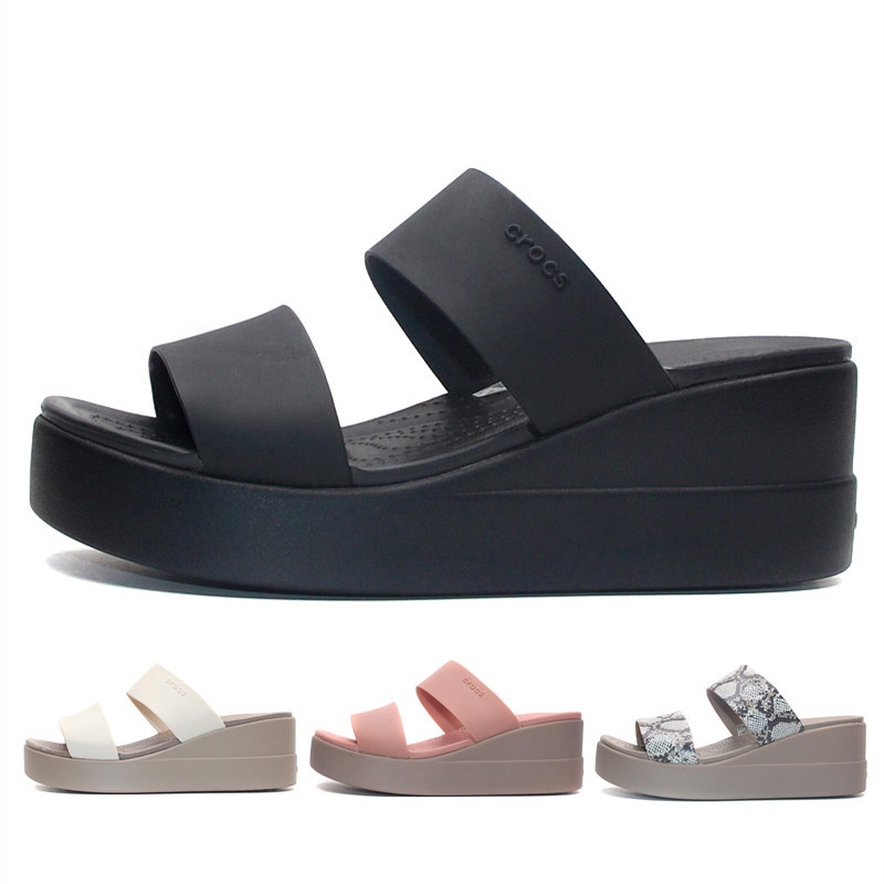 Crocs Brooklyn slipper Thick bottom Slope heel women's sandals ready ...