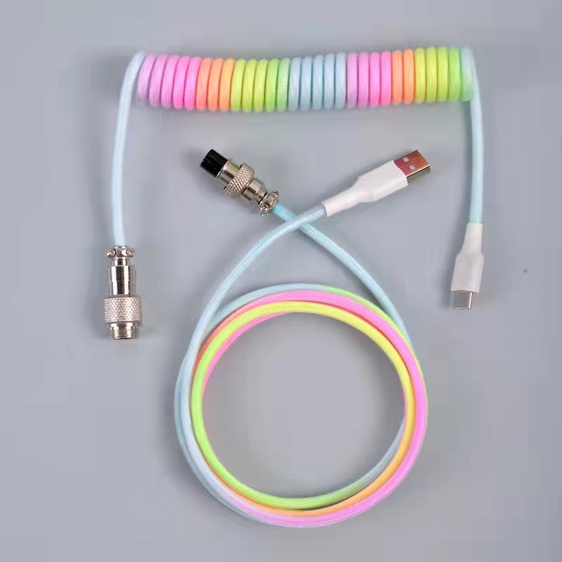 Custom Coiled Cable 3 Meter for Mechanical Keyboard USB Type A to Type ...
