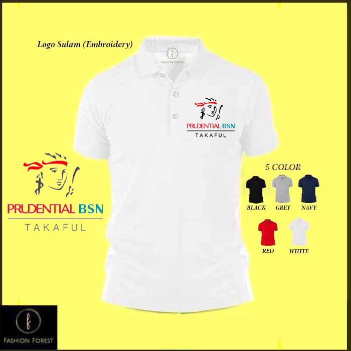 Baju logo Sulam prudential bsn takaful Polo Classic T Shirt Embroidery ...