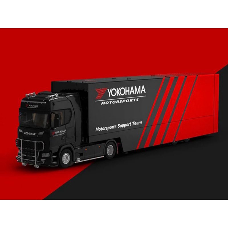 Modern Art 1/64 Truck Enclosed Car Transporter with Trailer Advan ...