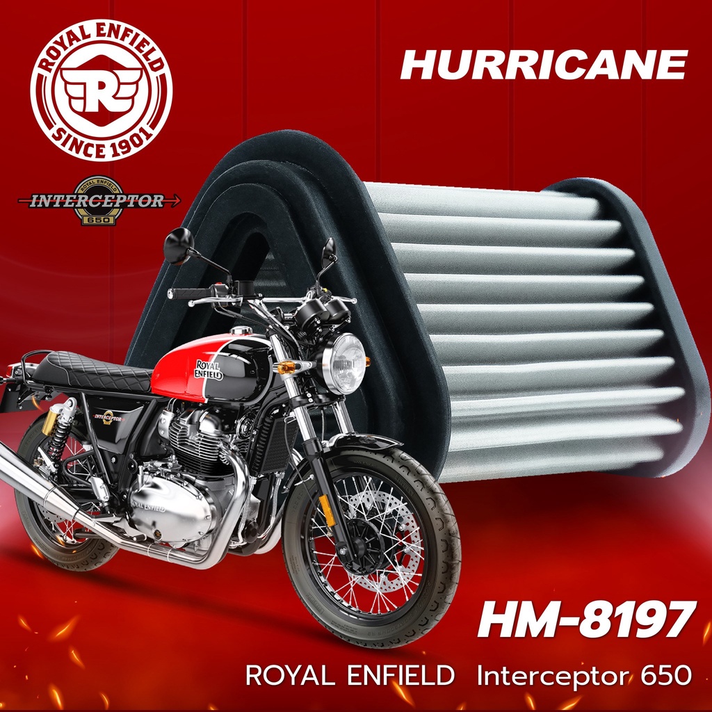 Hurricane Air Filter For Royal Enfield Model INTERCEPTOR 650 ...