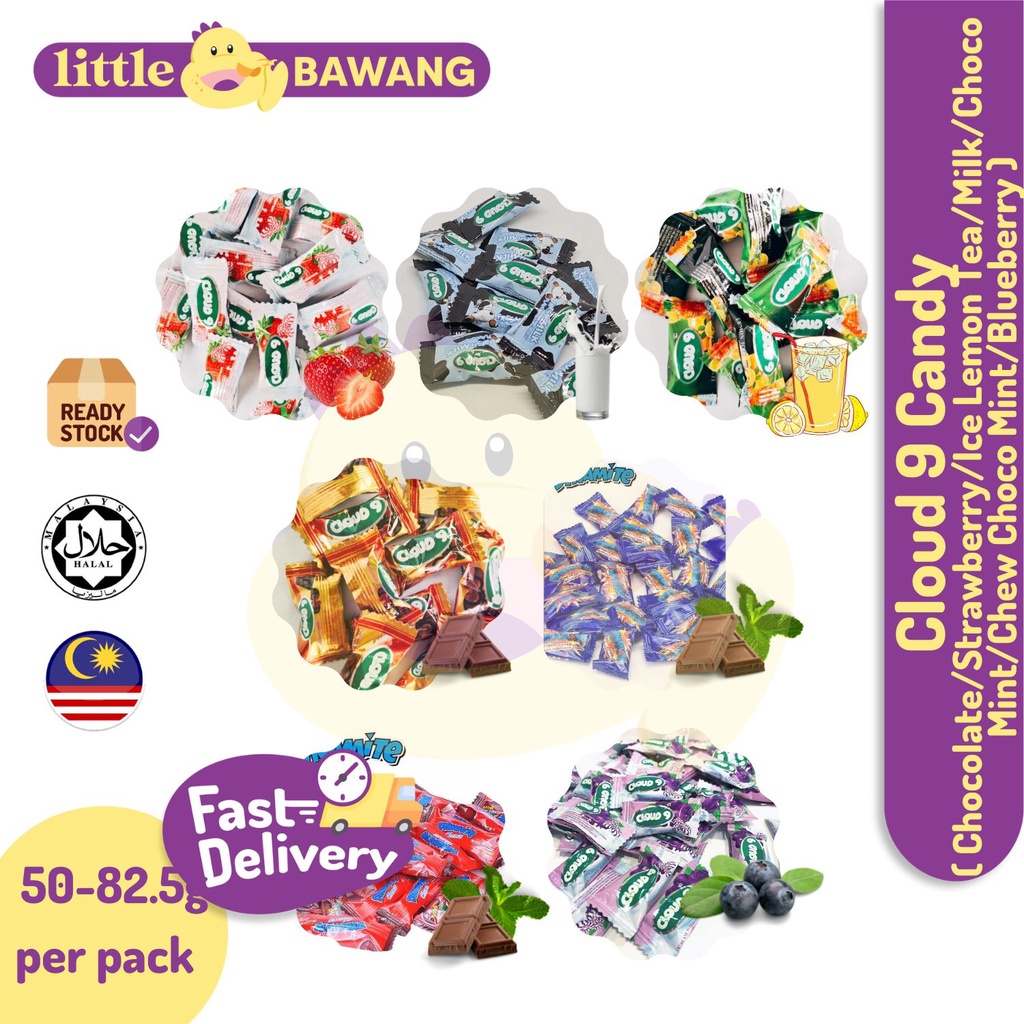 Cloud 9 Dynamite candy 50-82g Strawberry Chocolate Ice Lemon Tea Milk Mint Choco Chews Blueberry ...