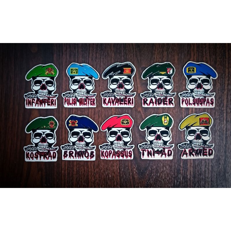 Sticker Embossed Skull kopassus kostrad armed pm tni ad raider Cavalry ...