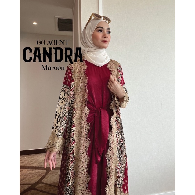Jubah Abaya Cardigan Casual Lace Batik Pario Satin Dress Muslimah Loose ...