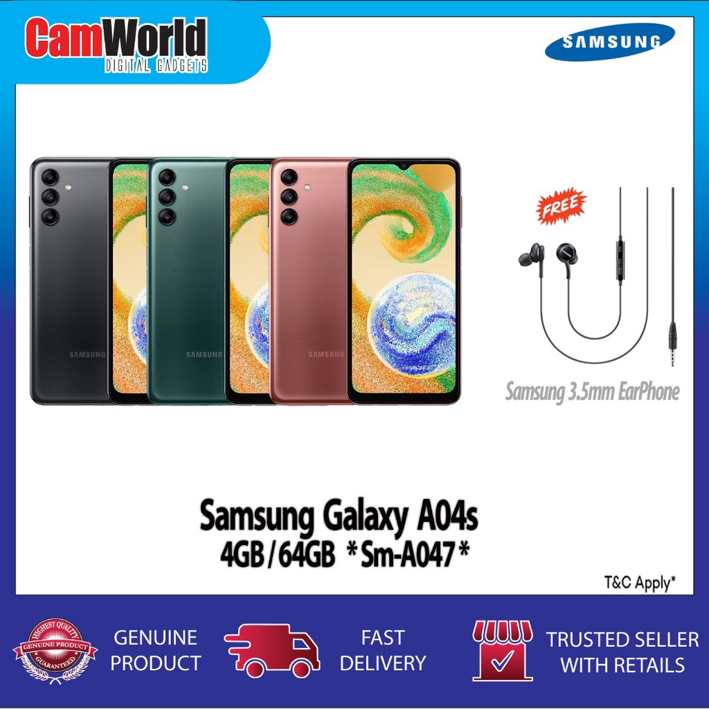 Samsung Galaxy A04s ( SM-A045 ) ( 4GB +64GB ) With 3.5MM | Shopee Malaysia