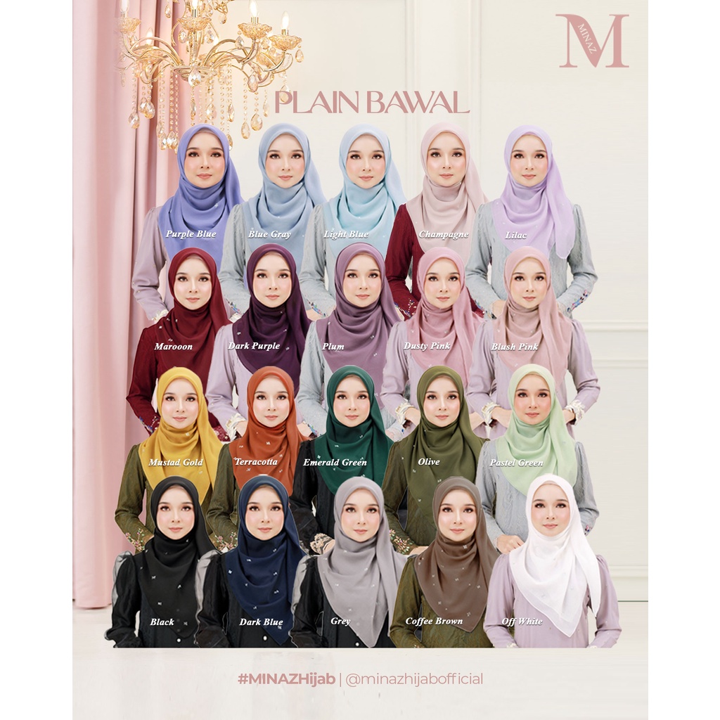 🔥 HOT DEMAND 🔥 Minaz Hijab Blooming Raya Plain Series Bidang 45 Tudung ...