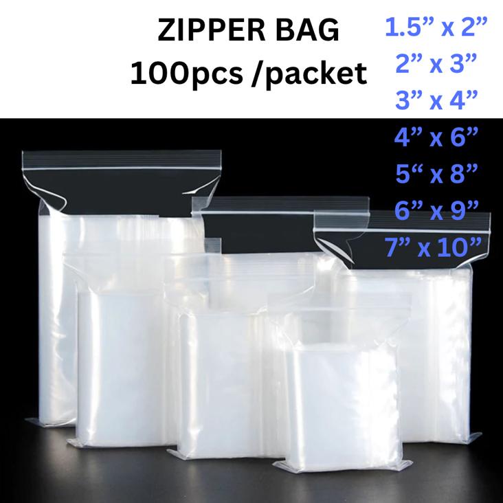 ZIPPER BAGS/ZIPLOCK BAGS (100PCS/PACKET) - DIRECT FROM FACTORY | Shopee ...