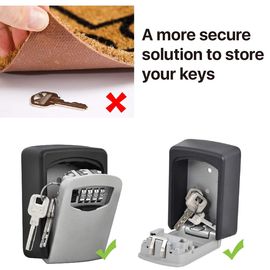 【READY STOCK】Wall Mount Key Safe Box Numbering Lock Key Storage Lock ...