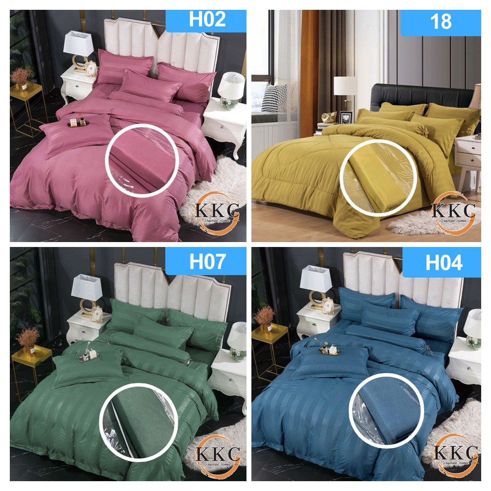 CADAR PLAIN COLOUR BEDSHEET 7 IN 1 SET WITH SELIMUT TEBAL COMFORTER ...