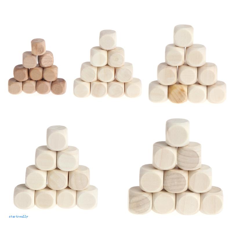 【startreally】 Unfinished Dice, Blank Square Blocks Rounded Corners (10 ...