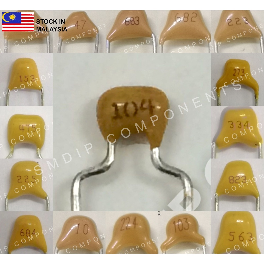 10PCS MultiLayer Monolithic Ceramic Capacitor 50V 10 101 102 103 104 ...