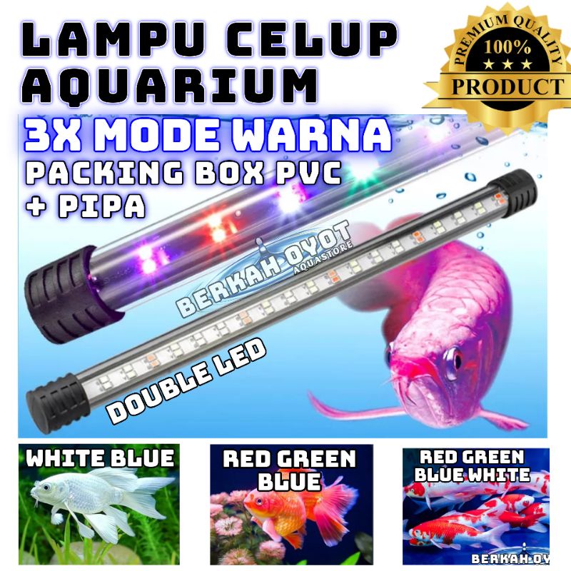 Aquarium DIP LIGHTS 40 50 60 80 100cm SAKKAI PRO 3 MODE --DOUBLE LED ...