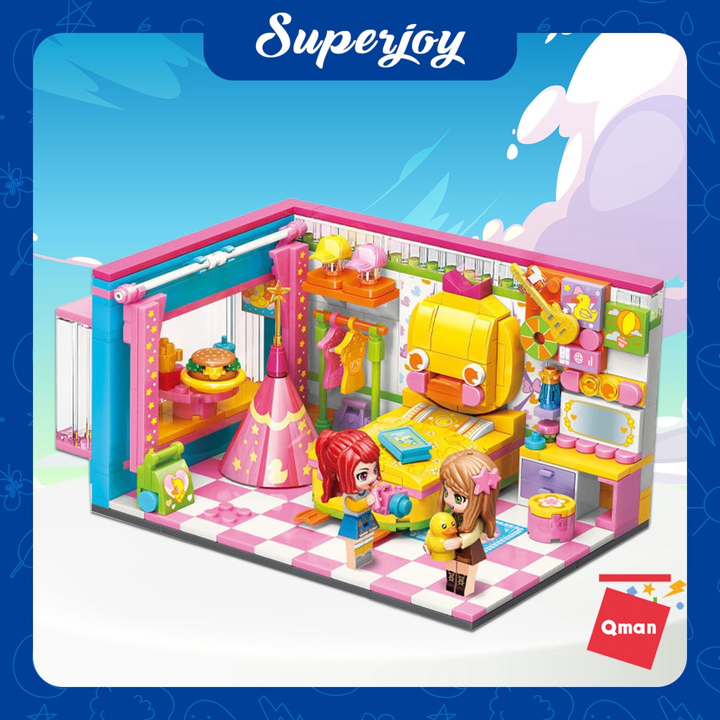 QMAN Blocks Cherry Duckling Journey Series 356pcs I Yellow Duck Themed ...