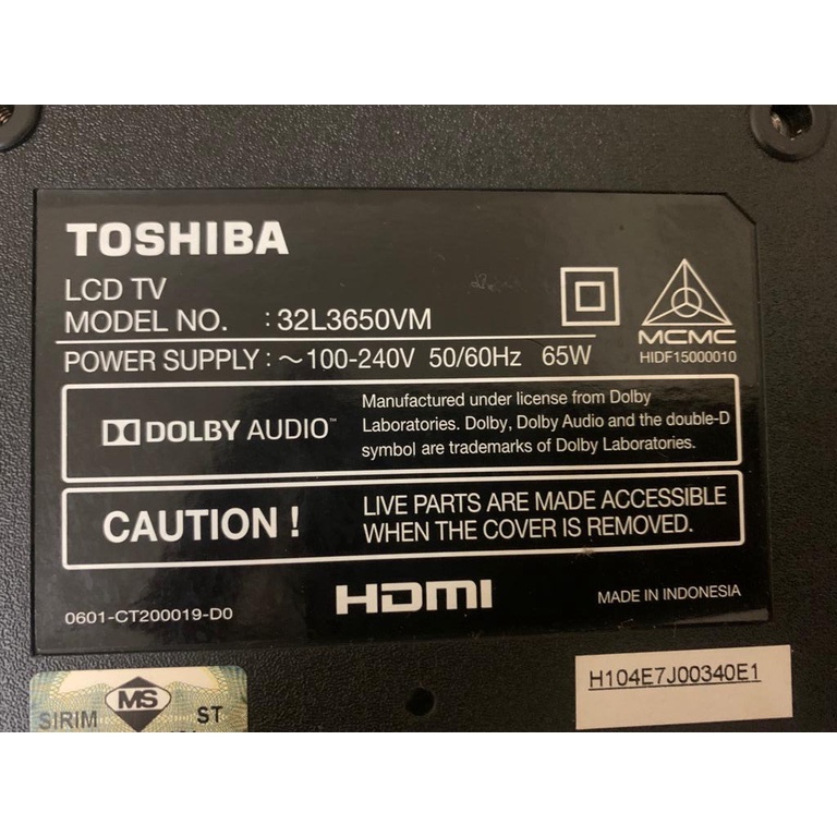 TOSHIBA 32L3650VM (USED) | Shopee Malaysia