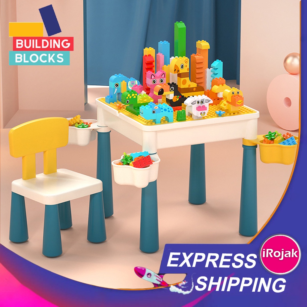 [iRojak] Large Kids Multi-Function Table Building Blocks Compatible ...