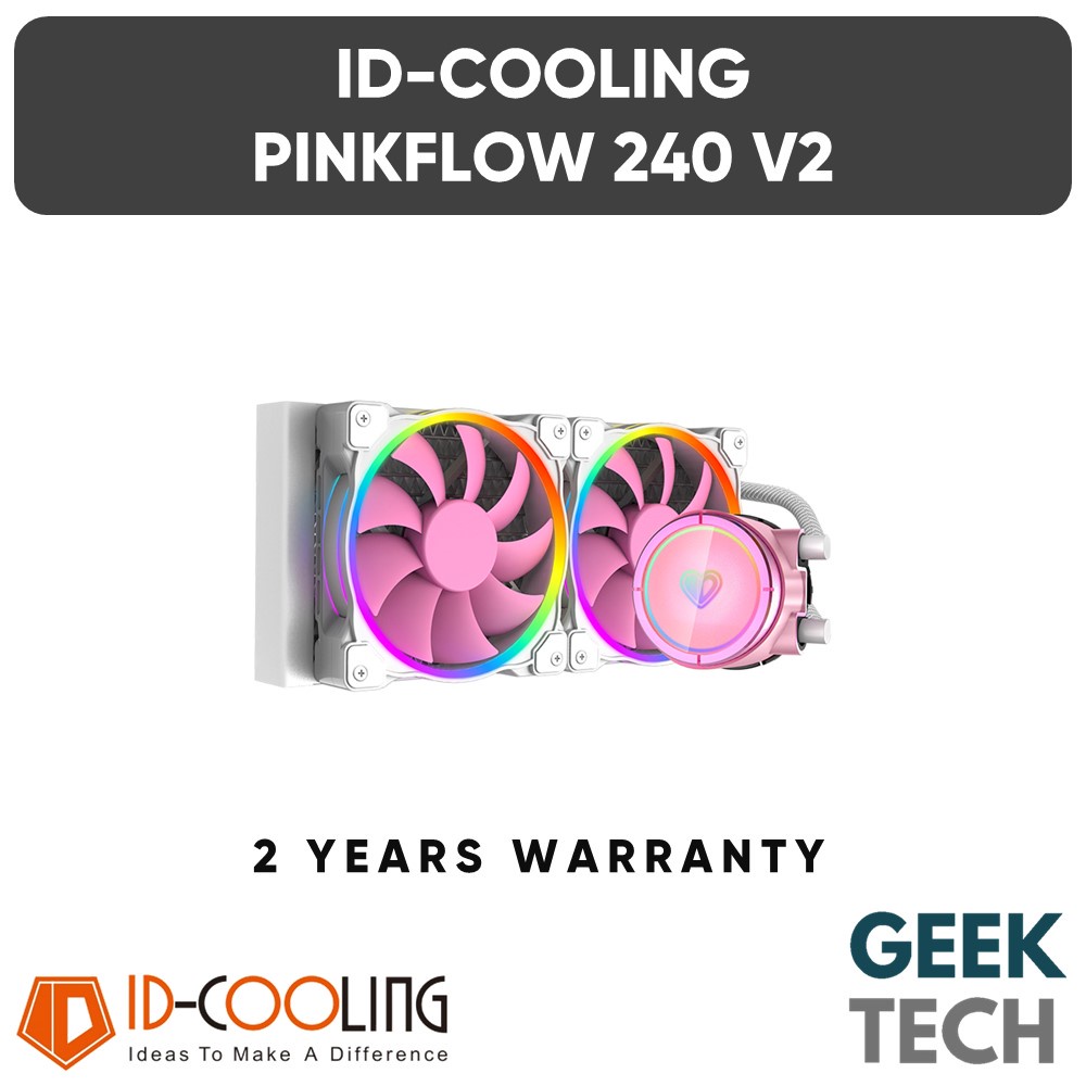 ID-COOLING PinkFlow 240 V2 ARGB AIO All-In-One CPU Liquid Cooler ...