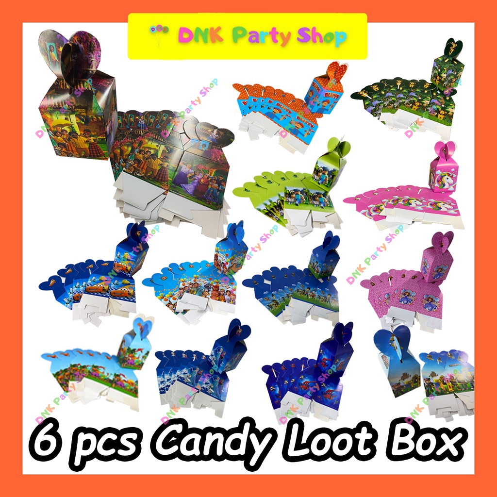 6 pcs Candy Loot Box Character Boy Girl Giveaways Happy Birthday Fillers Party Lootbox Souvenirs ...