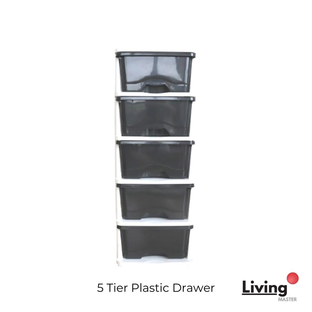 Kabinet Laci Plastik Modern 5 Tier Transparent & Mix Color Plastic ...