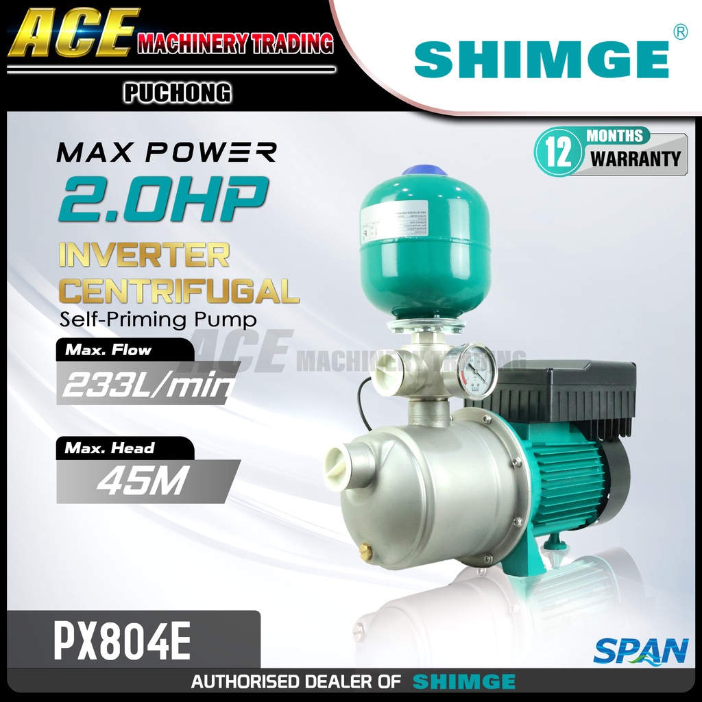 [SHIMGE]PX804E 2.0Hp Inverter Centrifugal Self Priming Water Pump | (1 ...