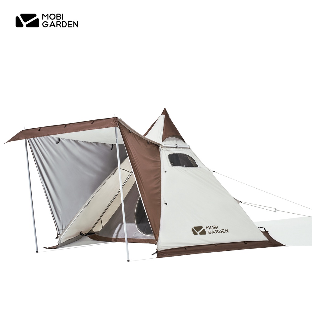 MOBI GARDEN Glamping Oxford Pyramid Tent Camping Family Tent 2-3 Person Waterproof | Shopee Malaysia