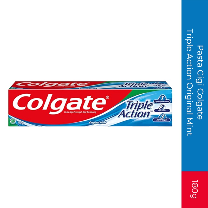 Colgate Triple Action Toothpaste Original Mint 180 gr | Shopee Malaysia